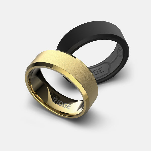 24K Gold Men's Tantalum Wedding Band - The Ridge - Ridge Global